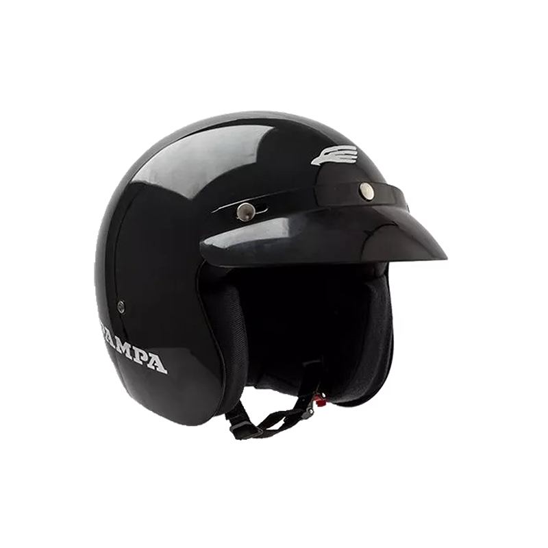 Casco Abierto Halcón Pampa Negro Brillante - Aspen | Motos y Repuestos