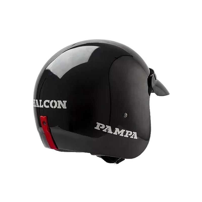 Casco Abierto Halcón Pampa Negro Brillante - Aspen | Motos y Repuestos